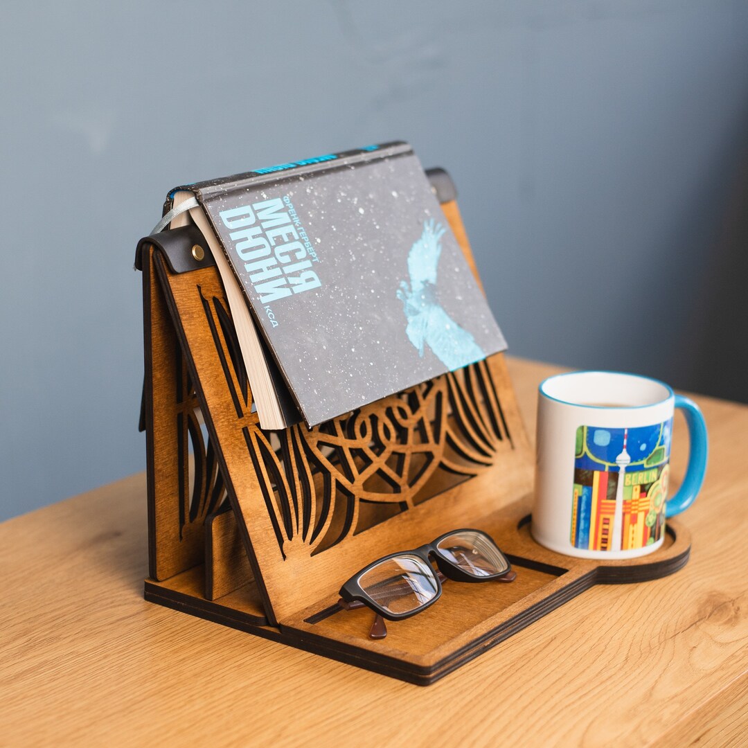 Wooden Book Page Holder, Reading Stand, Nightstand Book Holder,wood ...