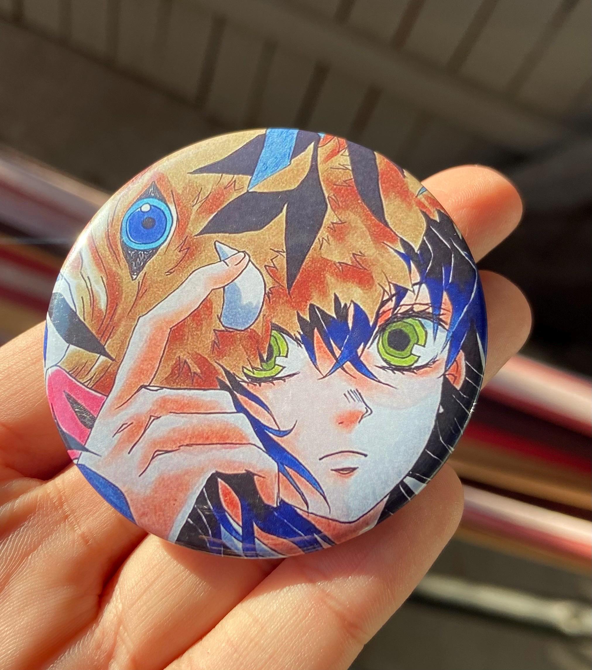 Demon Slayer Pin Brooch Buttons for Backpack Chibi Anime Tanjiro Nezuko ...