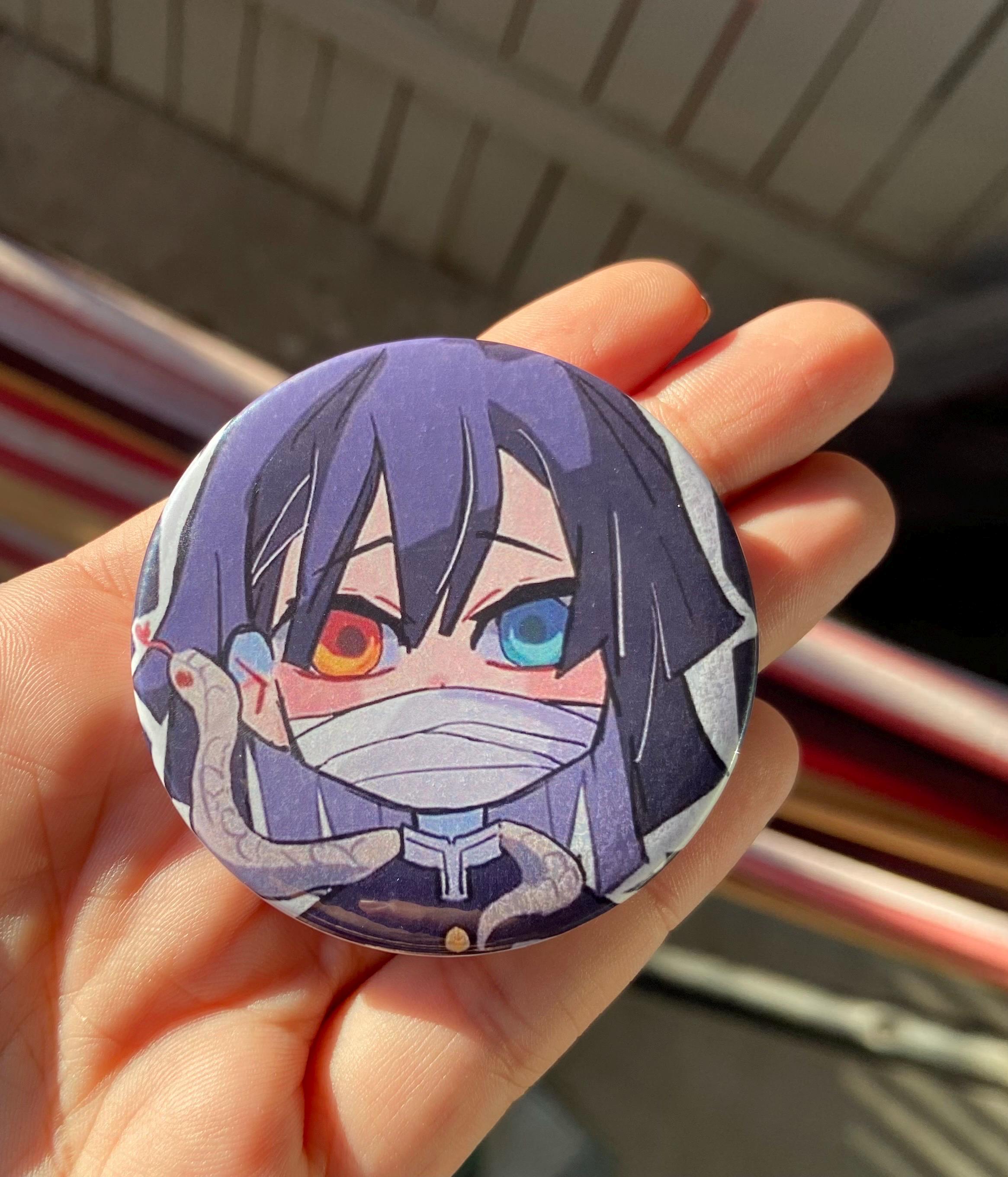 Demon Slayer Pin Brooch Buttons for Backpack Chibi Anime Tanjiro Nezuko ...