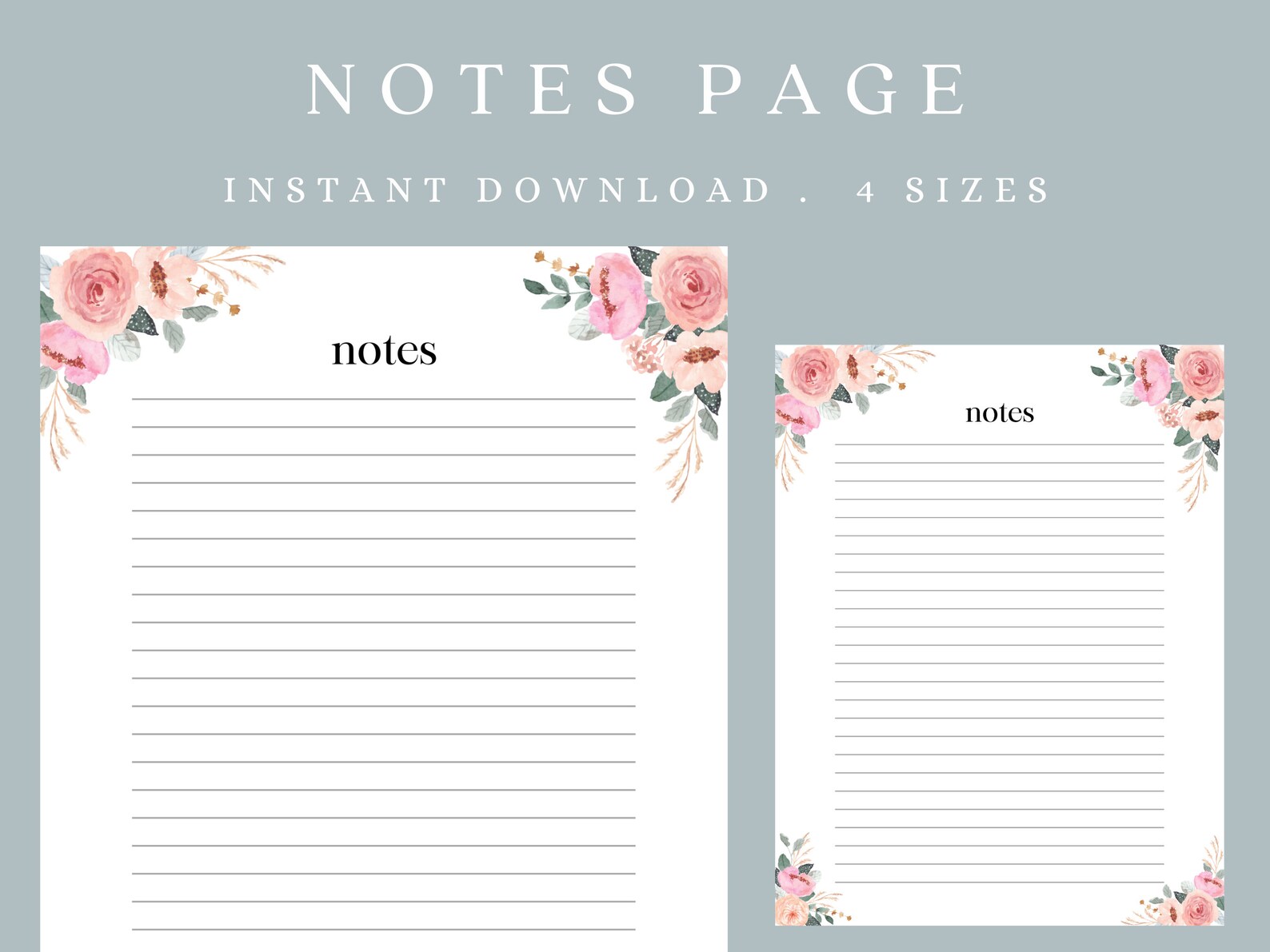 Notes Printable, Instant Download, Minimalist, Classroom Notes, to Do ...