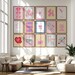 Set of 15 Trendy Prints Pink, Blue, and Yellow Posters, Preppy Wall Art ...