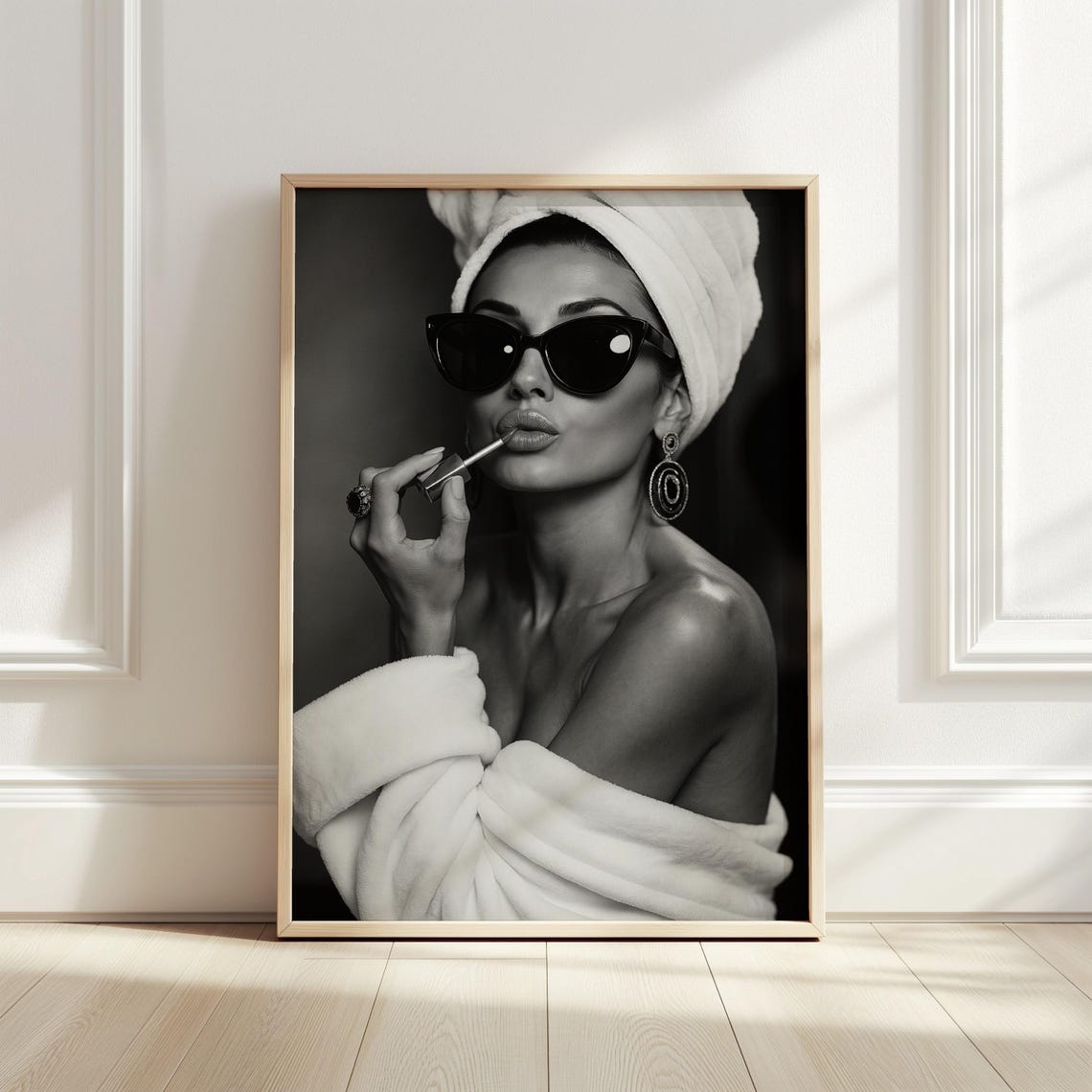 Set of 3 Glam Digital Prints, Black and White Fashion Woman Art ...