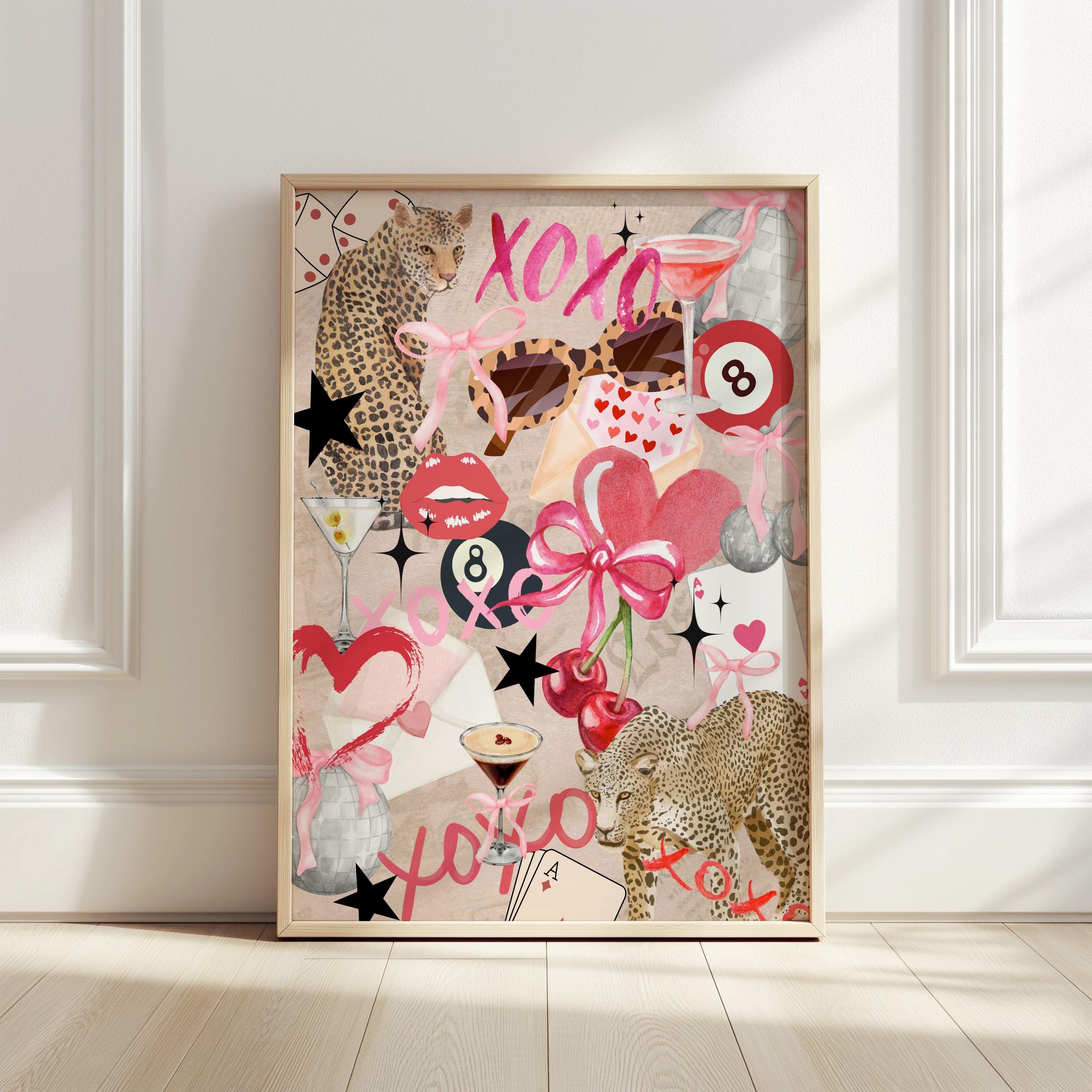 Glam Collage Wall Art – Baddie Aesthetic Digital Print, Pink Coquette ...