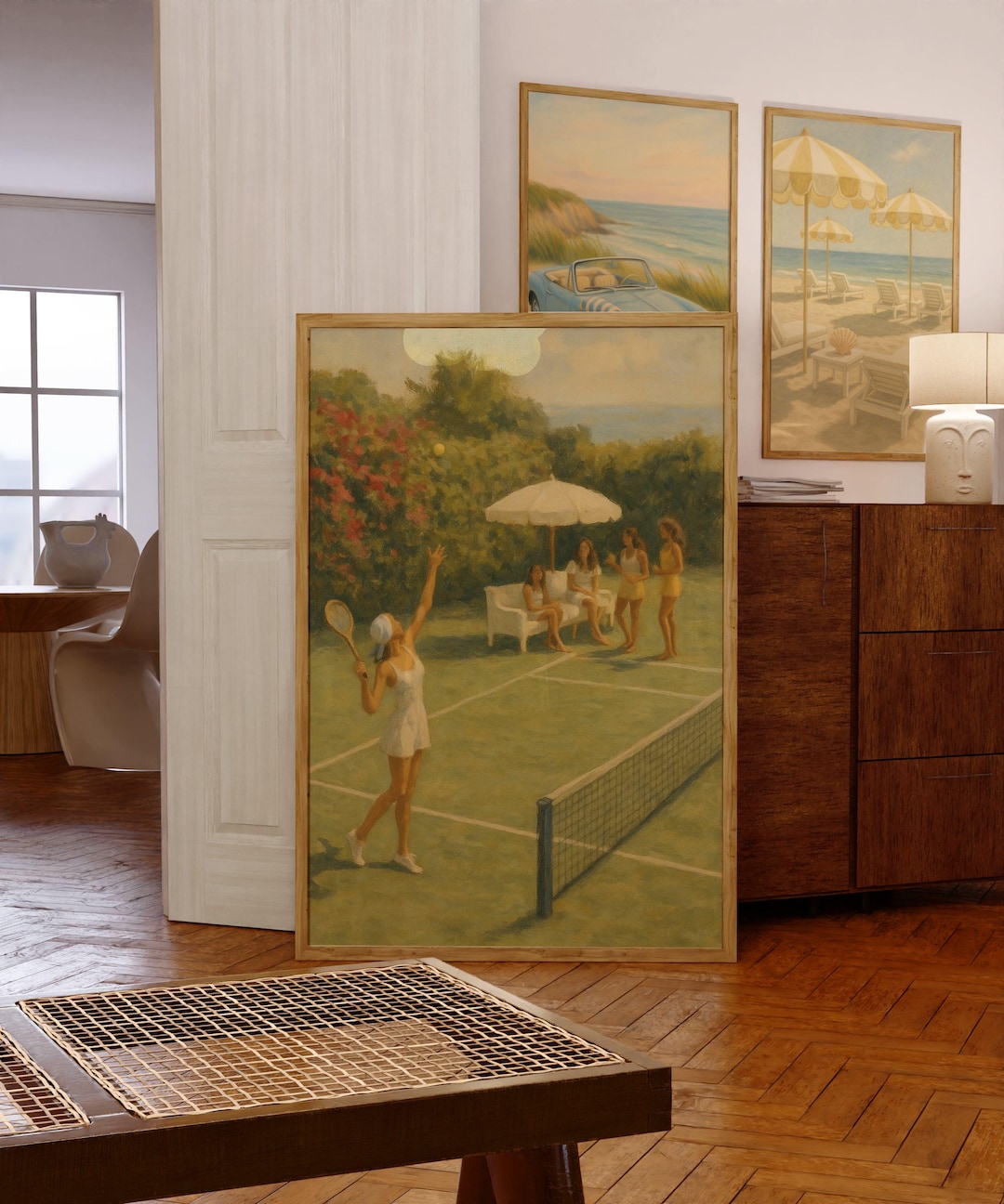 Vintage Tennis Court Print – Preppy Girls College Dorm Decor, Retro Art ...