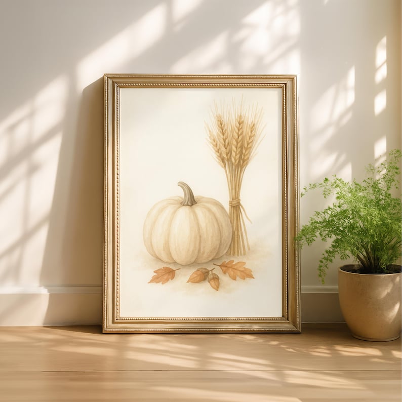 Fall Gallery Wall Printable Art Set Autumn Pumpkin Landscape Cozy Decor ...