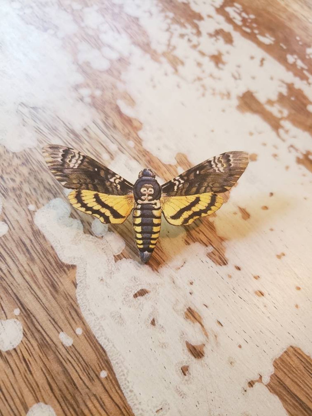 Wooden Death Moth Pin - Etsy