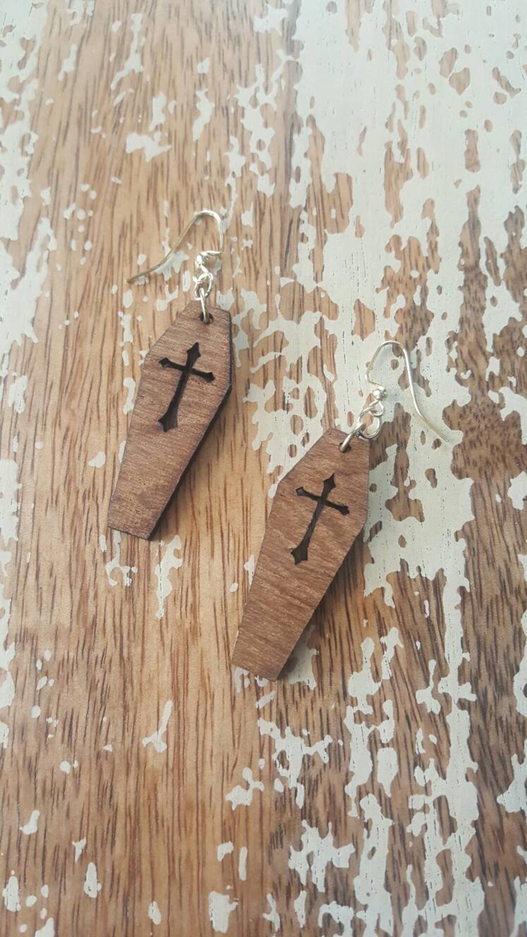 Wooden Cross Coffins Earrings - Etsy