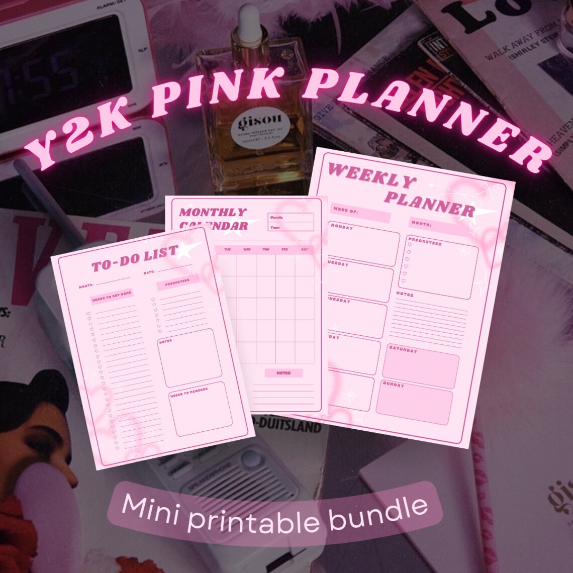 Y2K/ 2000’s Themed Planner, Mini Bundle - Etsy