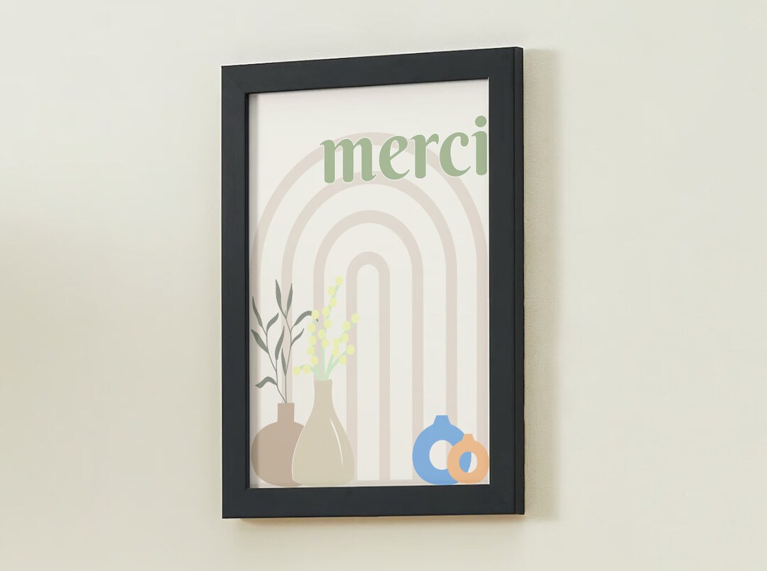 Merci Poster Digital Download Printable Salon Decor Home Decor - Etsy