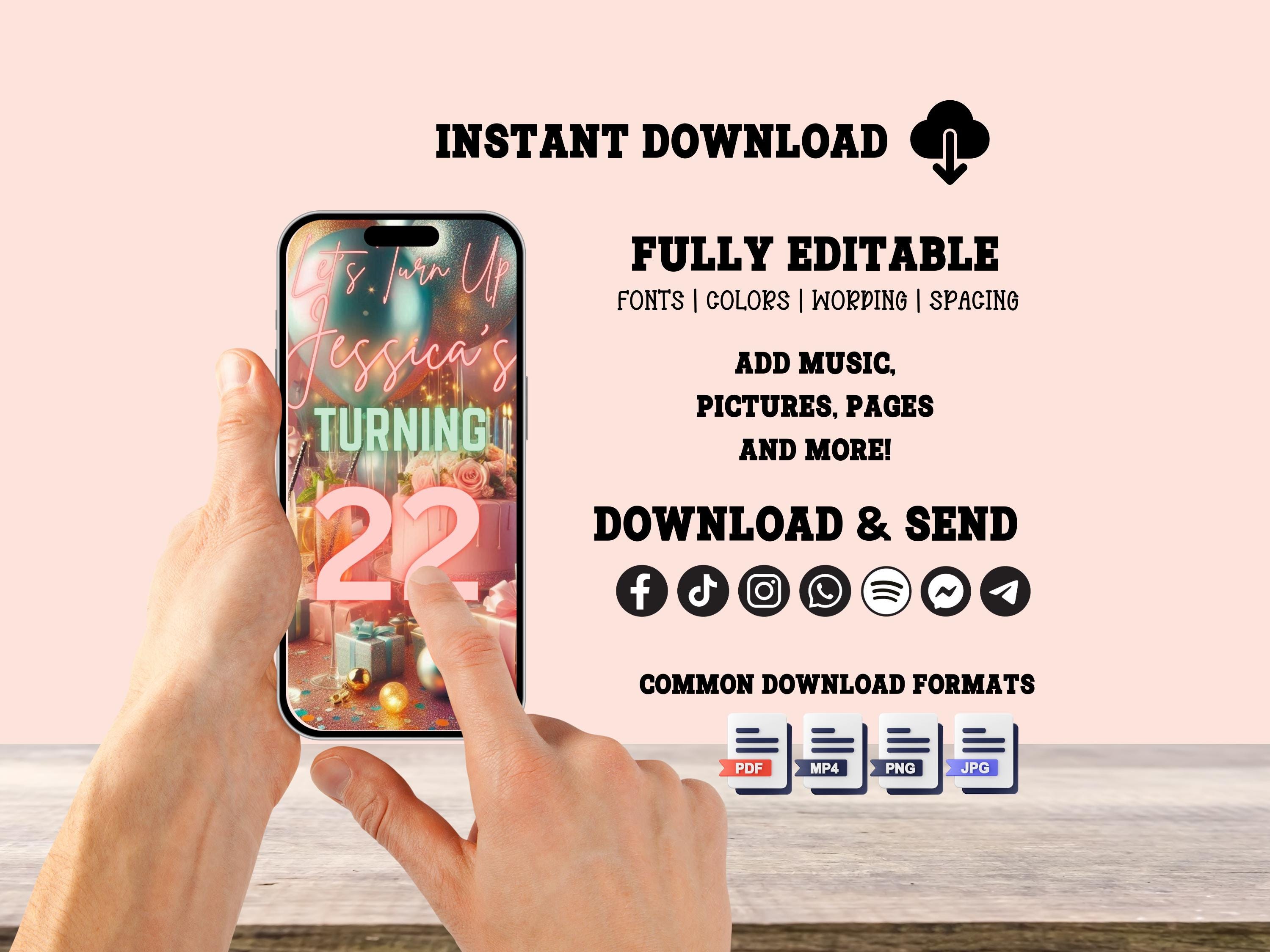 Let's Turn up Animated Birthday Invitation Template, Video E-invite ...