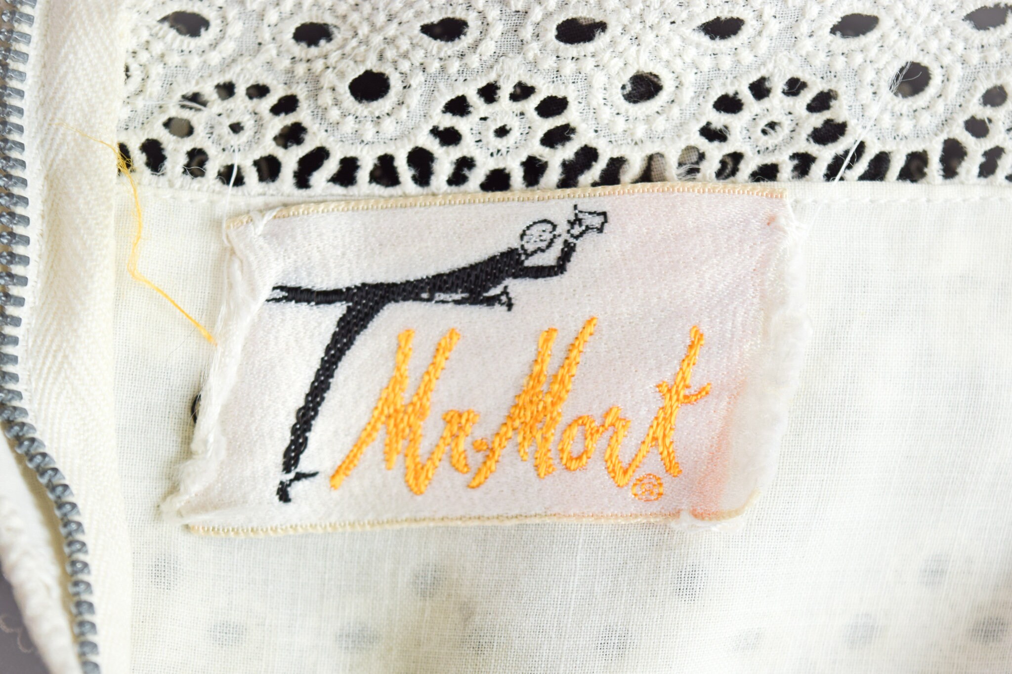 1950s Dress Mr Mort Vintage 50s Cotton Lace Eyelet Bodice Striped ...