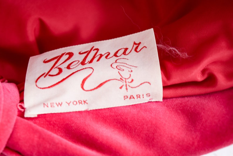 1960s Turban Betmar Vintage 60s Magenta Velvet Beehive Hat Hot Pink ...