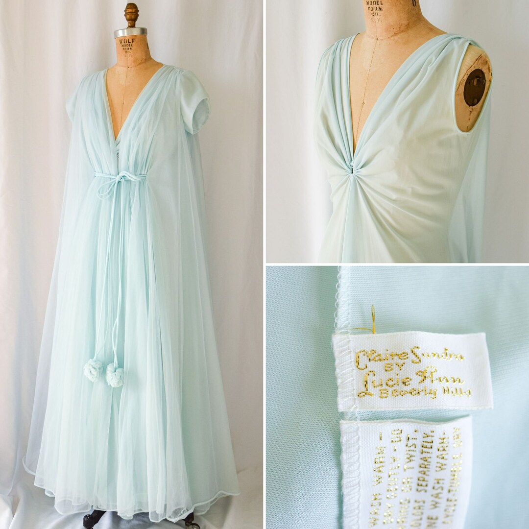 1960s Peignoir Set Claire Sandra by Lucie Ann Beverly Hills Vintage 60s ...