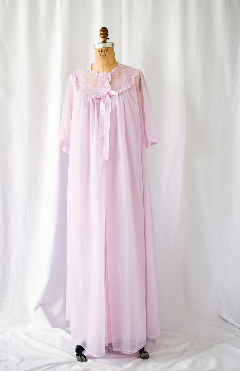 1960s Peignoir Set Shadowline Vintage 60s /70s Nightgown Robe Two Piece ...