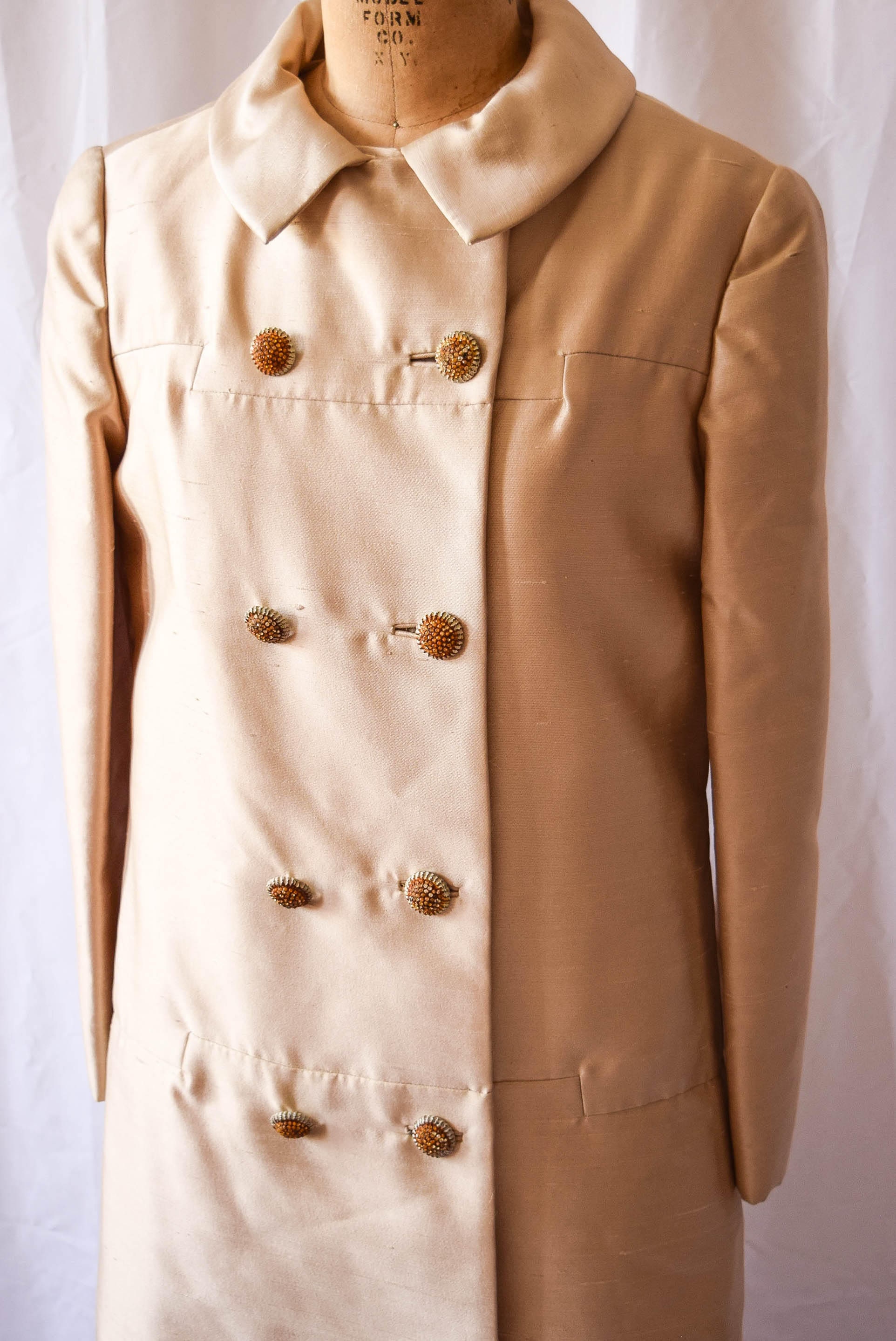 1960s Jacket | the Jackie | Vintage 60's Dress Coat Silk Shantung ...