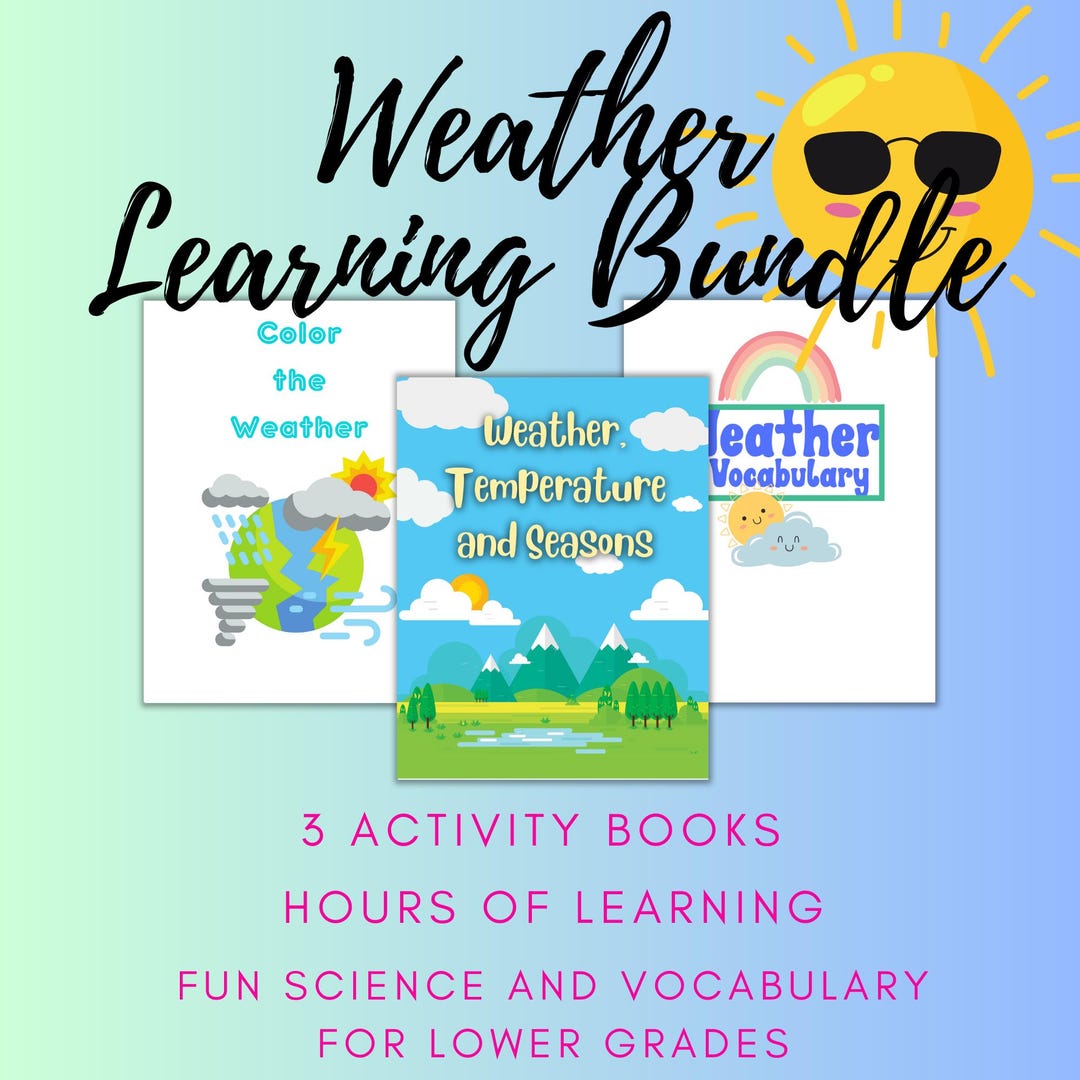 3 Weather Workbooks for Lower Grades: 53 Pages of Coloring, Tracing ...