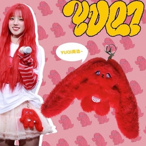 Yuqi Freak Red Rabbit Keychain Gidle - Etsy