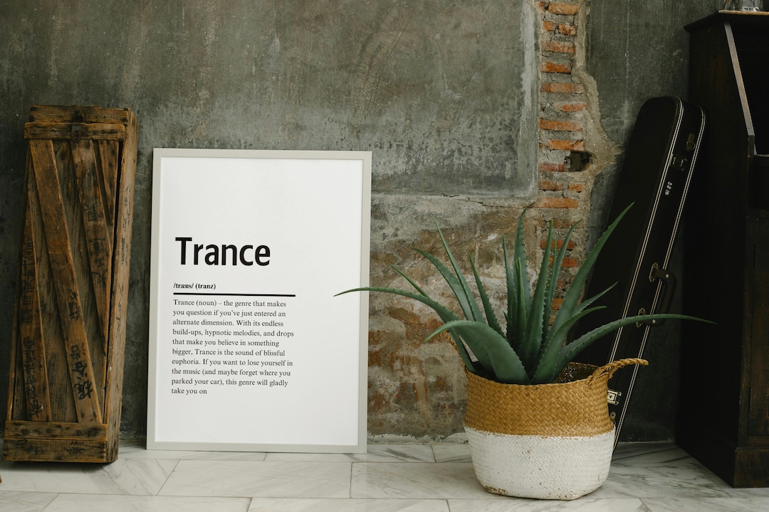 Trance Music - Dictionary Definition Print Digital Wall Art for EDM ...