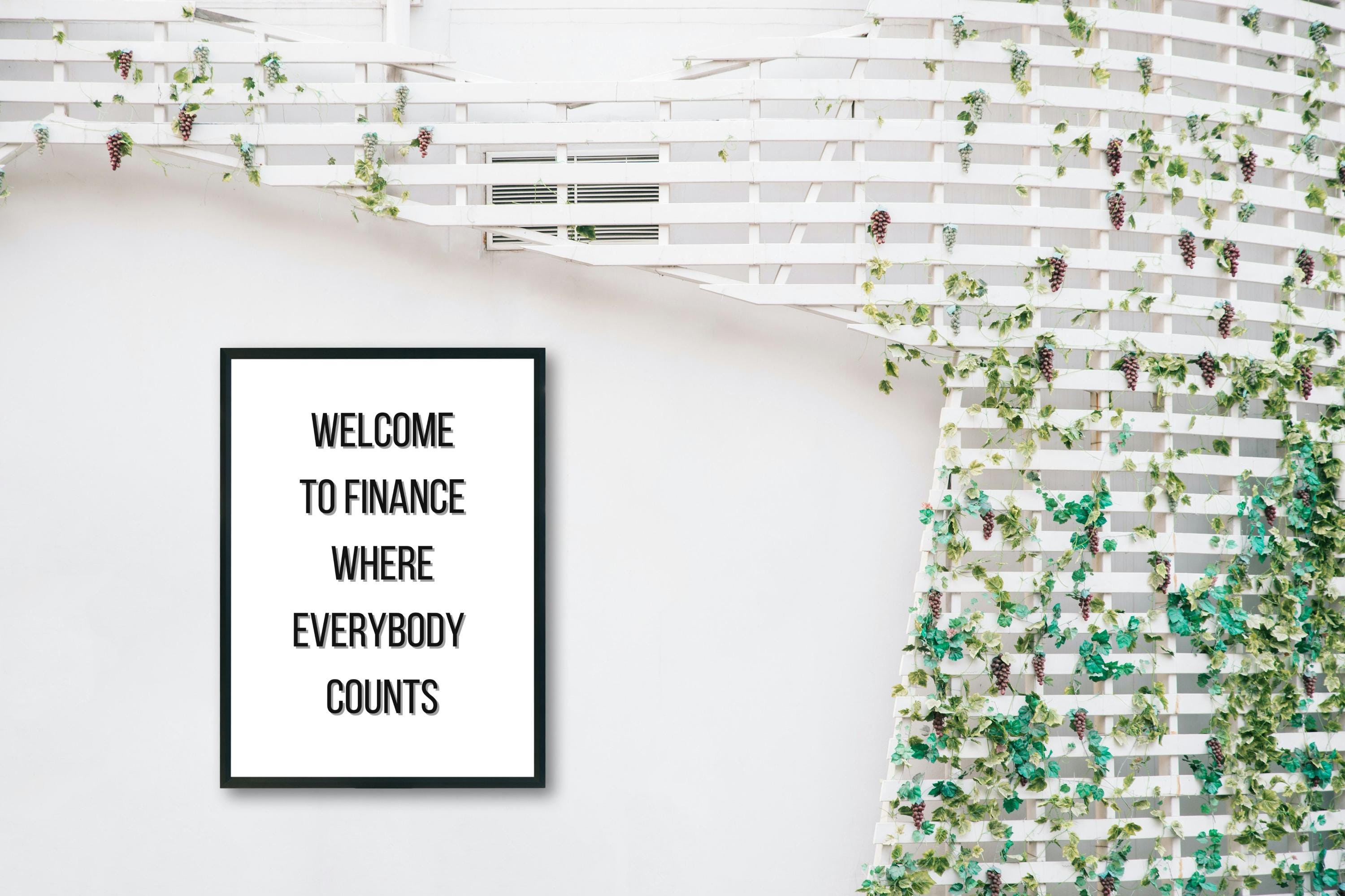 Welcome to Finance Where Everybody Counts - Funny Office Wall Art for ...