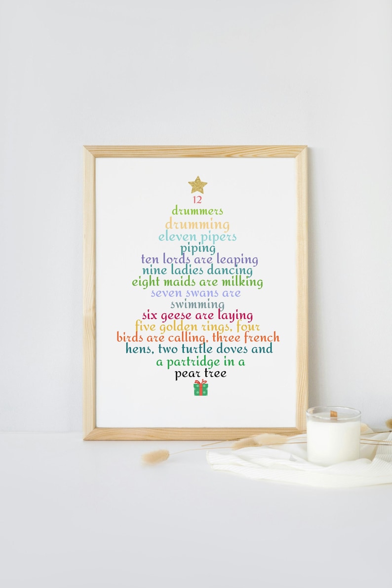Complete 12 Days of Christmas Lyrics, Meaning, and Holiday Gift - Etsy