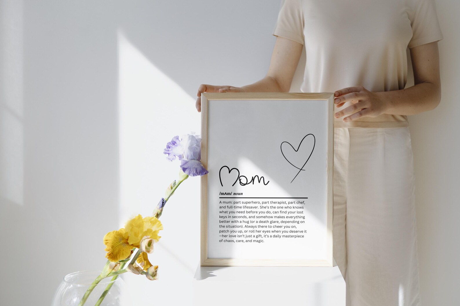 Mom Definition Wall Art Print - Heartfelt Home Decor for Living Room or ...