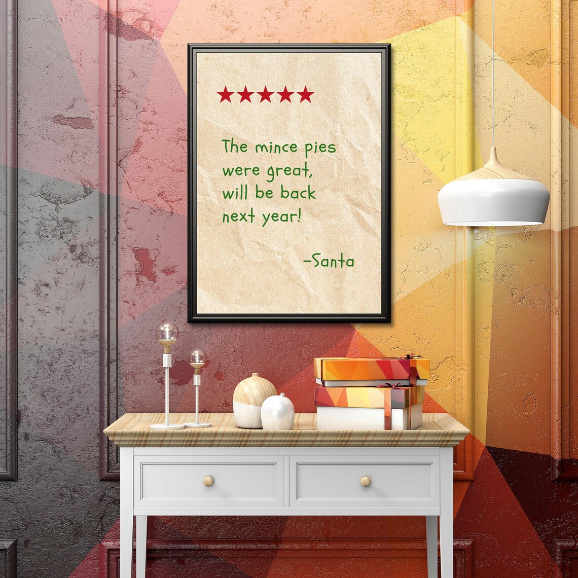 Funny Santa Note Wall Art: Crumpled Paper Design With Sarcastic Message ...