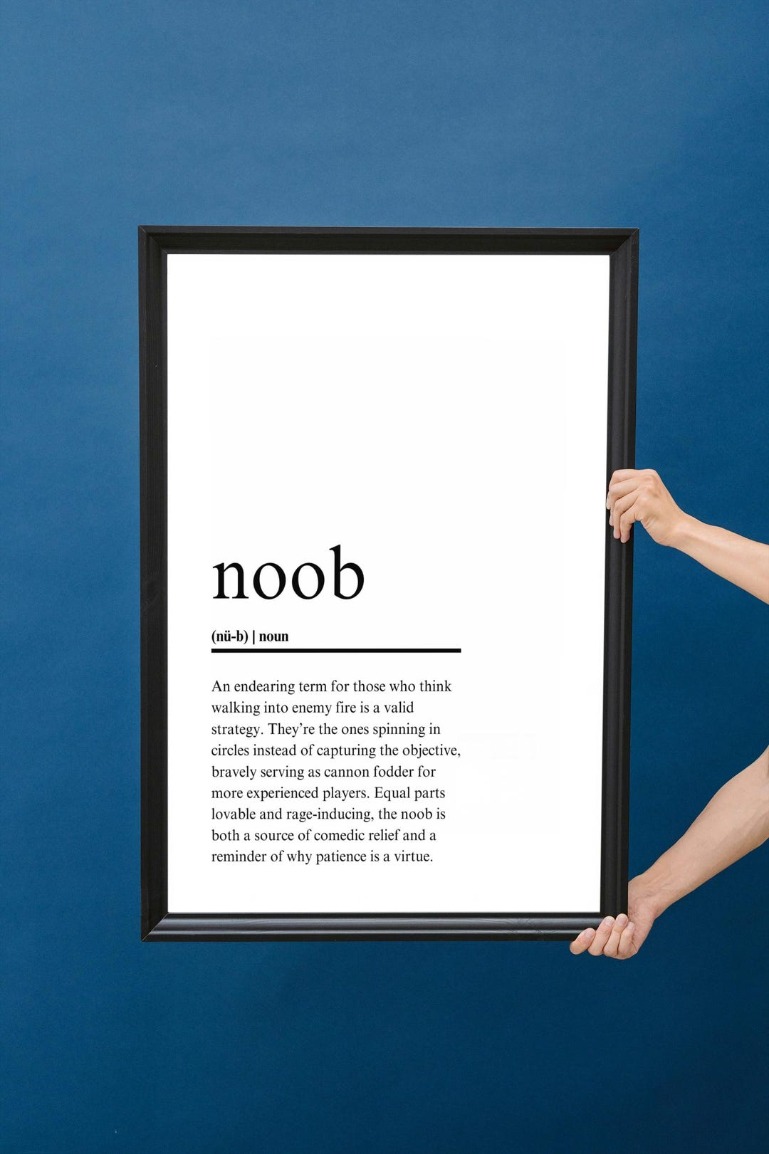 Noob Definition Print - Funny and Sarcastic Wall Art for Gamers ...