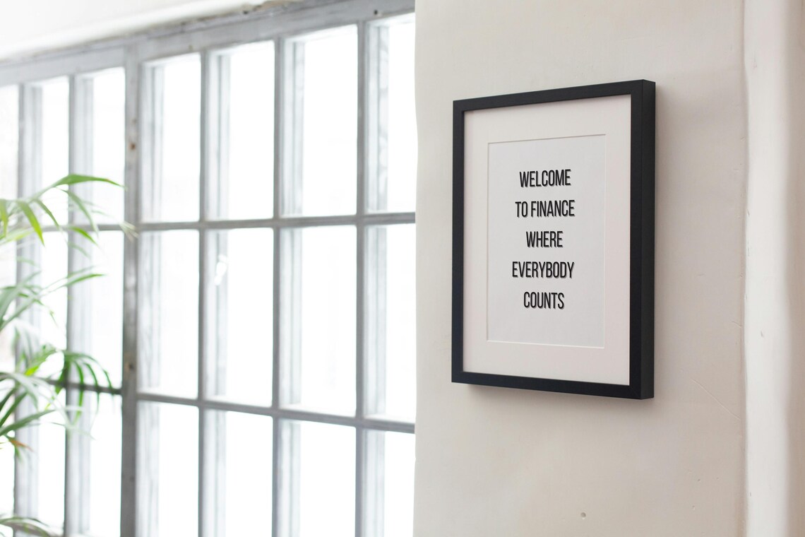 Welcome to Finance Where Everybody Counts - Funny Office Wall Art for ...
