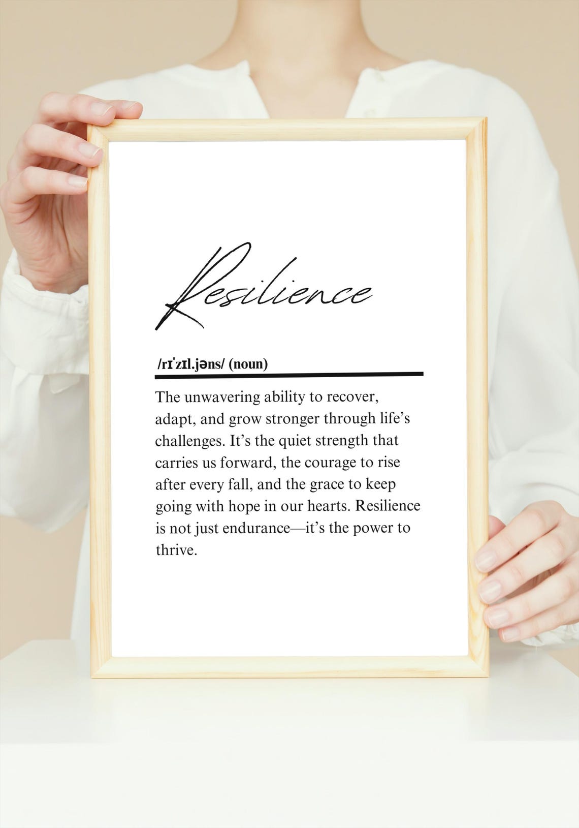 Resilience - Motivational Dictionary Definition Print Digital Wall Art ...