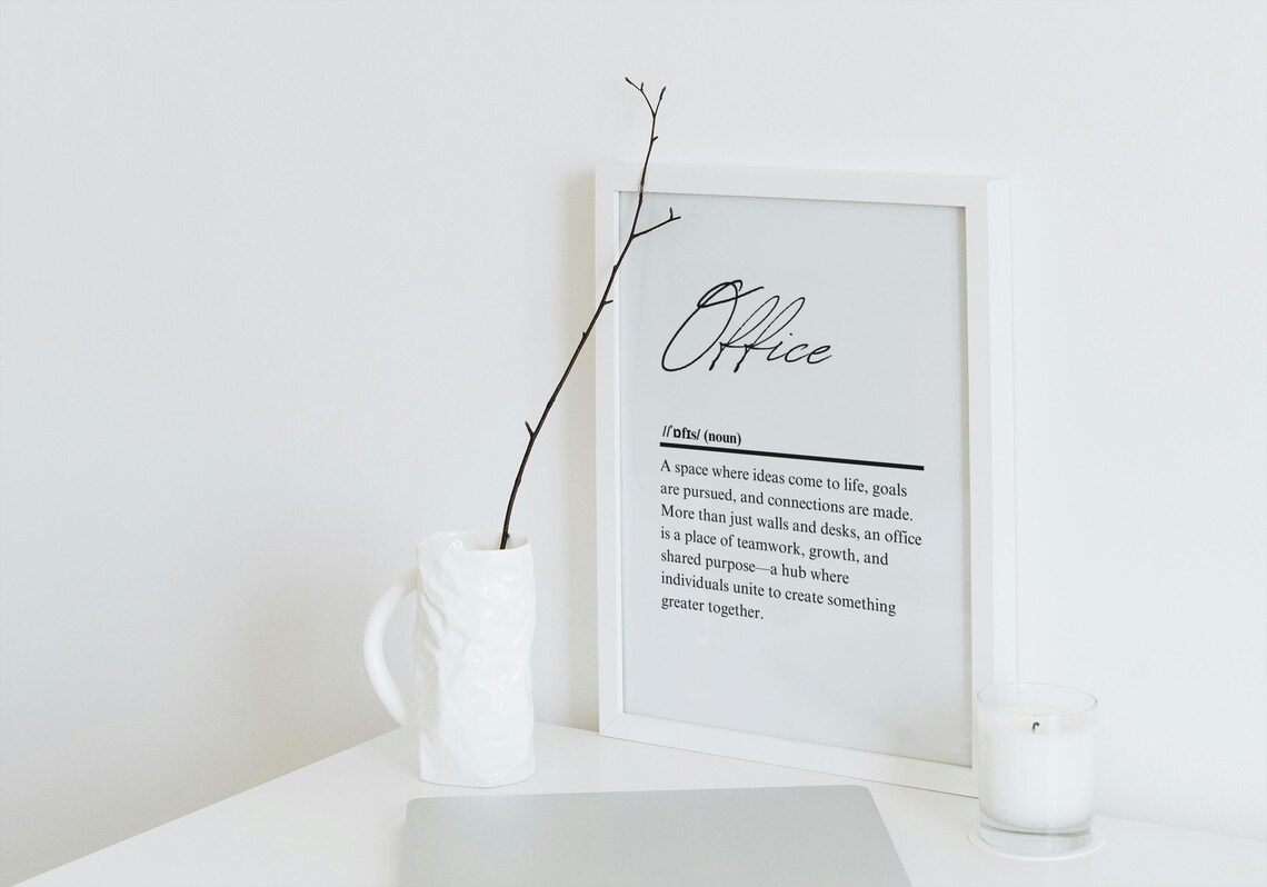 Office - Minimalist Dictionary Definition Print Digital Wall Art for ...
