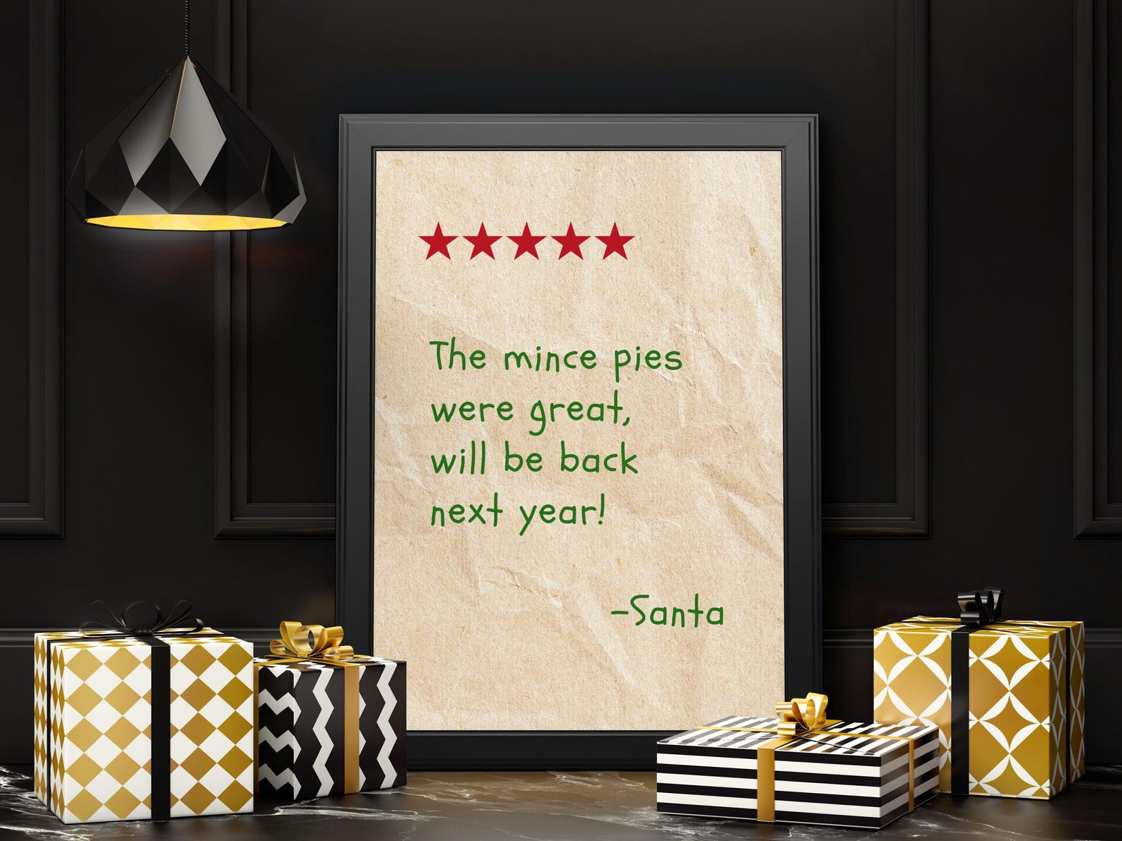 Funny Santa Note Wall Art: Crumpled Paper Design With Sarcastic Message ...