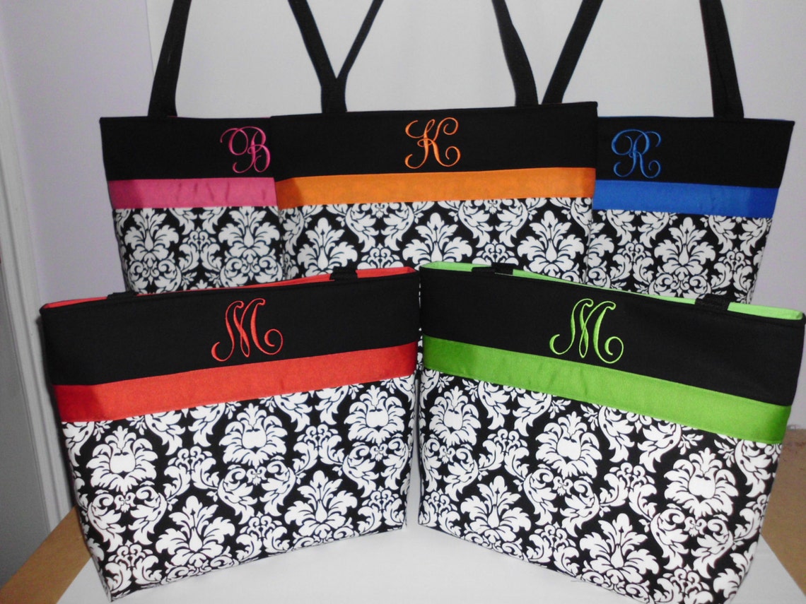DAMASK Tote Bag.. ..you Pick Color Options ..BRIDESMAID Bags | Etsy
