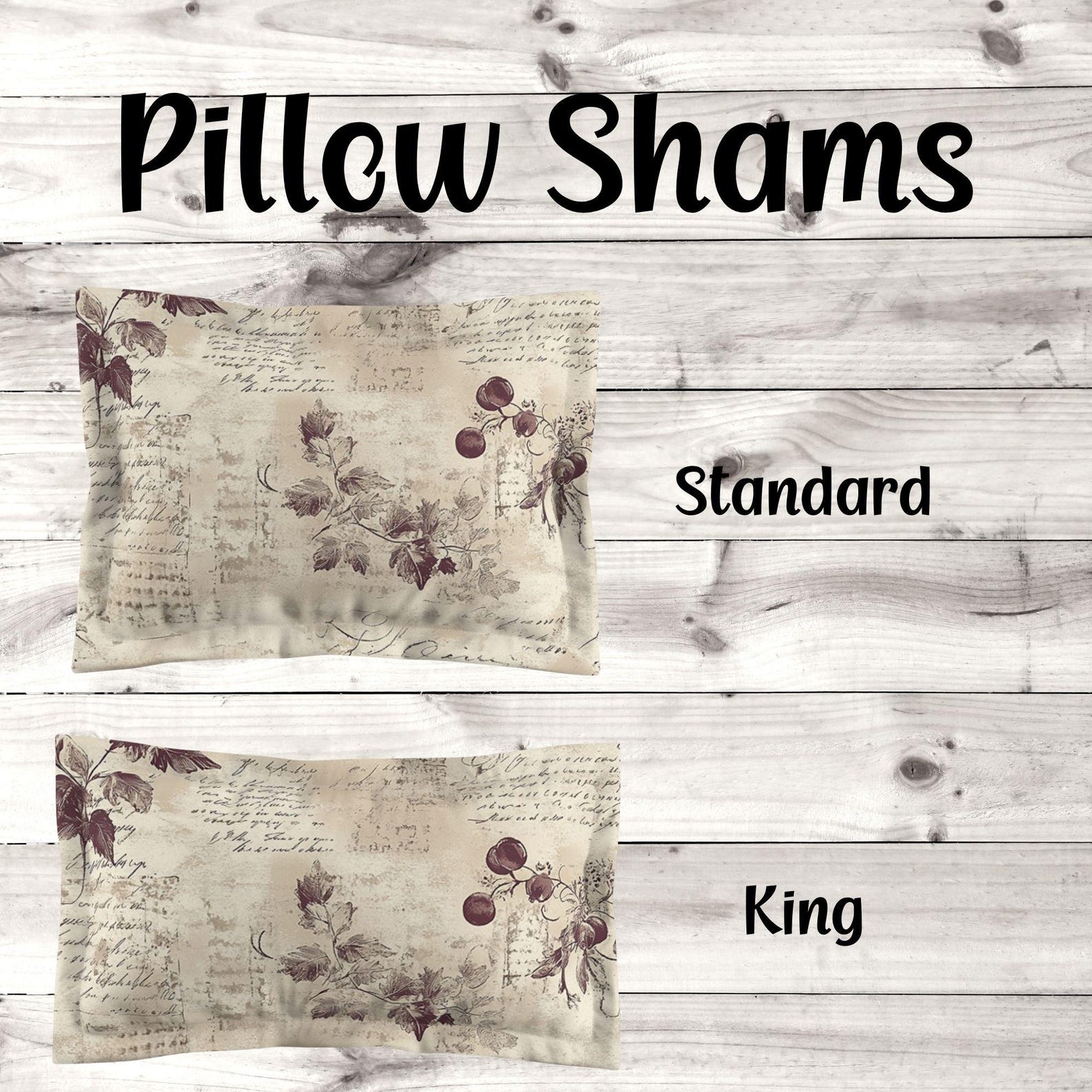 Vintage Botanical Print Comforter - French Script Floral Bedding ...