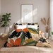 Bold Floral Comforter: Modern Botanical Bedding, Orange & Green - Etsy