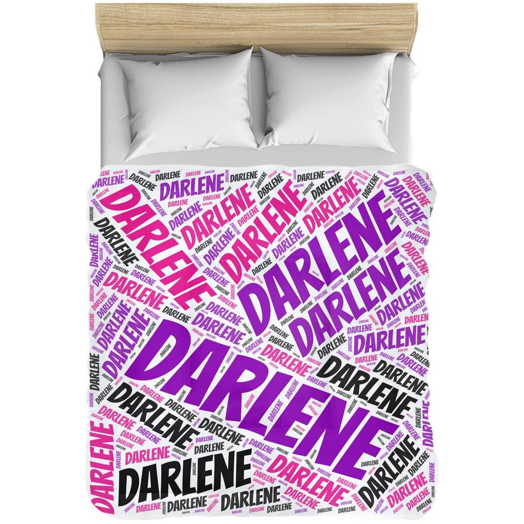 Personalized Comforter Custom Name Bedding Word Cloud Throw Girl Room ...