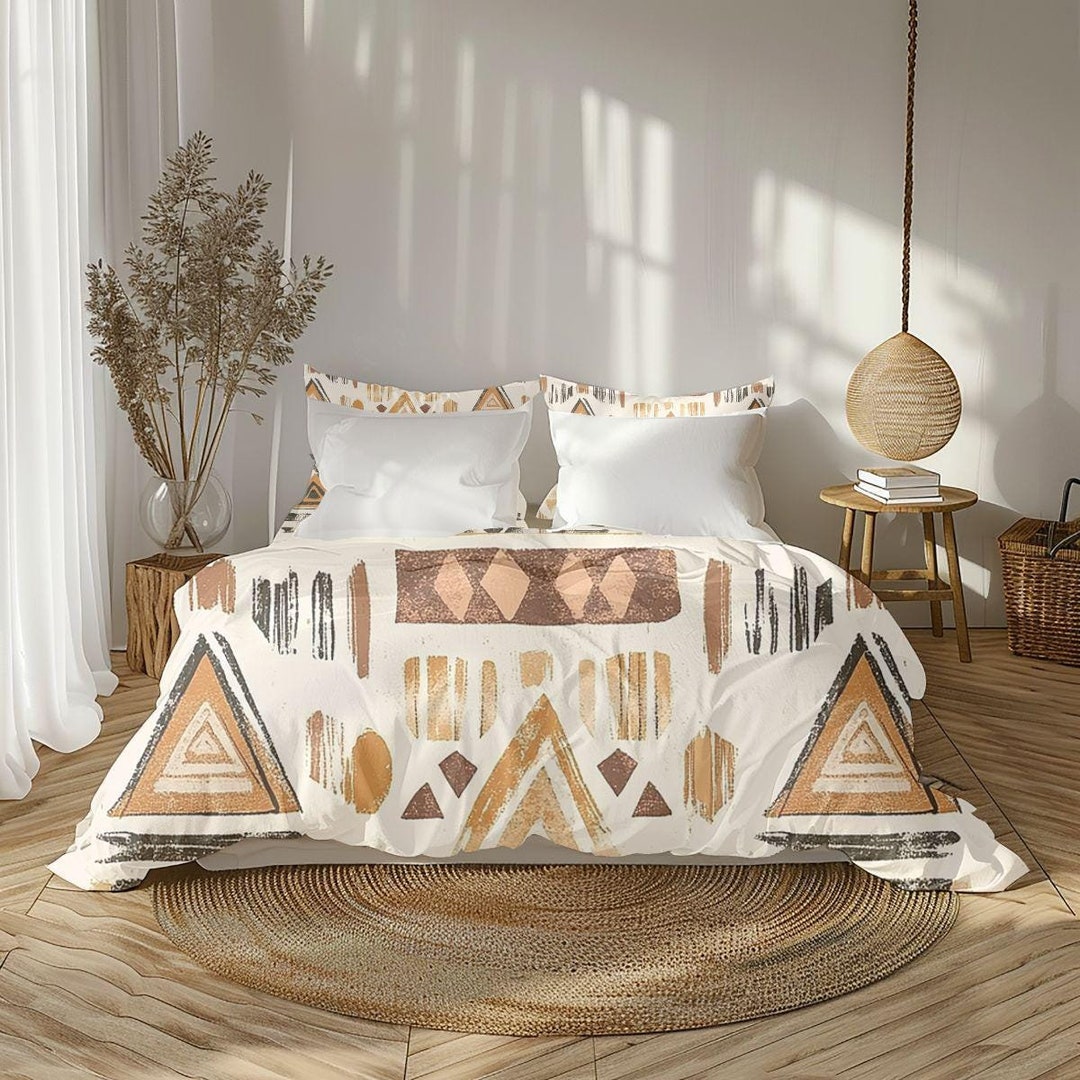 Aztec Pattern Bedding Set, Southwestern Tribal Comforter, Boho ...