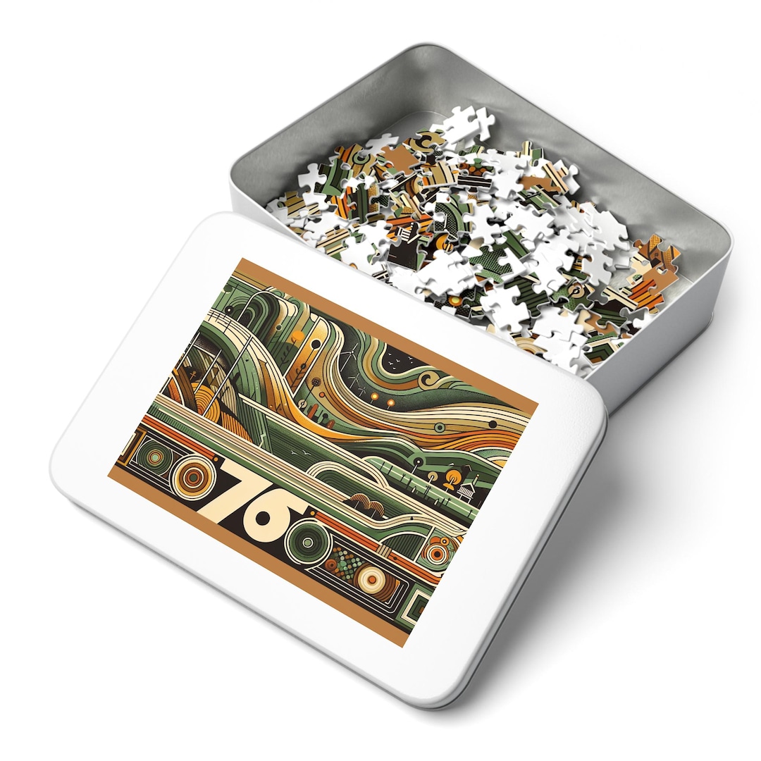 Retro 70s Aesthetic Jigsaw Puzzle, Vintage Mid Century Modern Puzzle ...