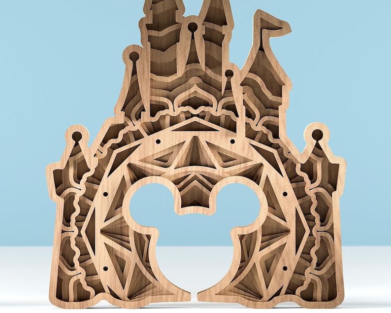 3D Layered Magic Castle SVG, Laser Cut, Mouse Magic Kingdom, Cartoon ...