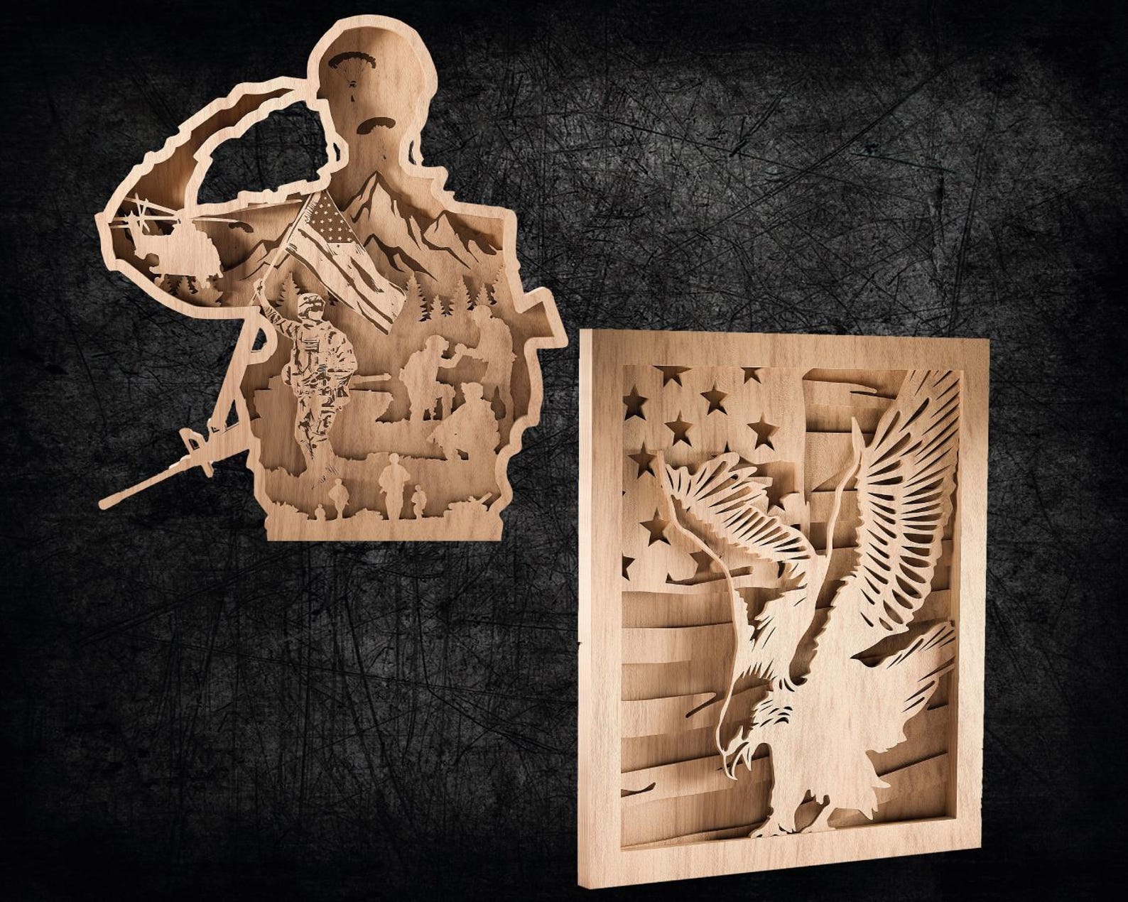 US Army Laser Cut File, 3D Standing Veteran, Soldier 3d, Eagle Svg, US ...