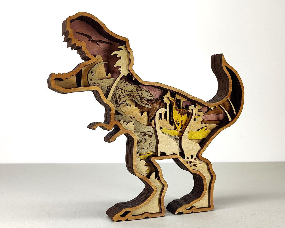 Dinosaur T-rex, Tyrannosaurus Layered SVG, Laser Cut File for Glowforge ...
