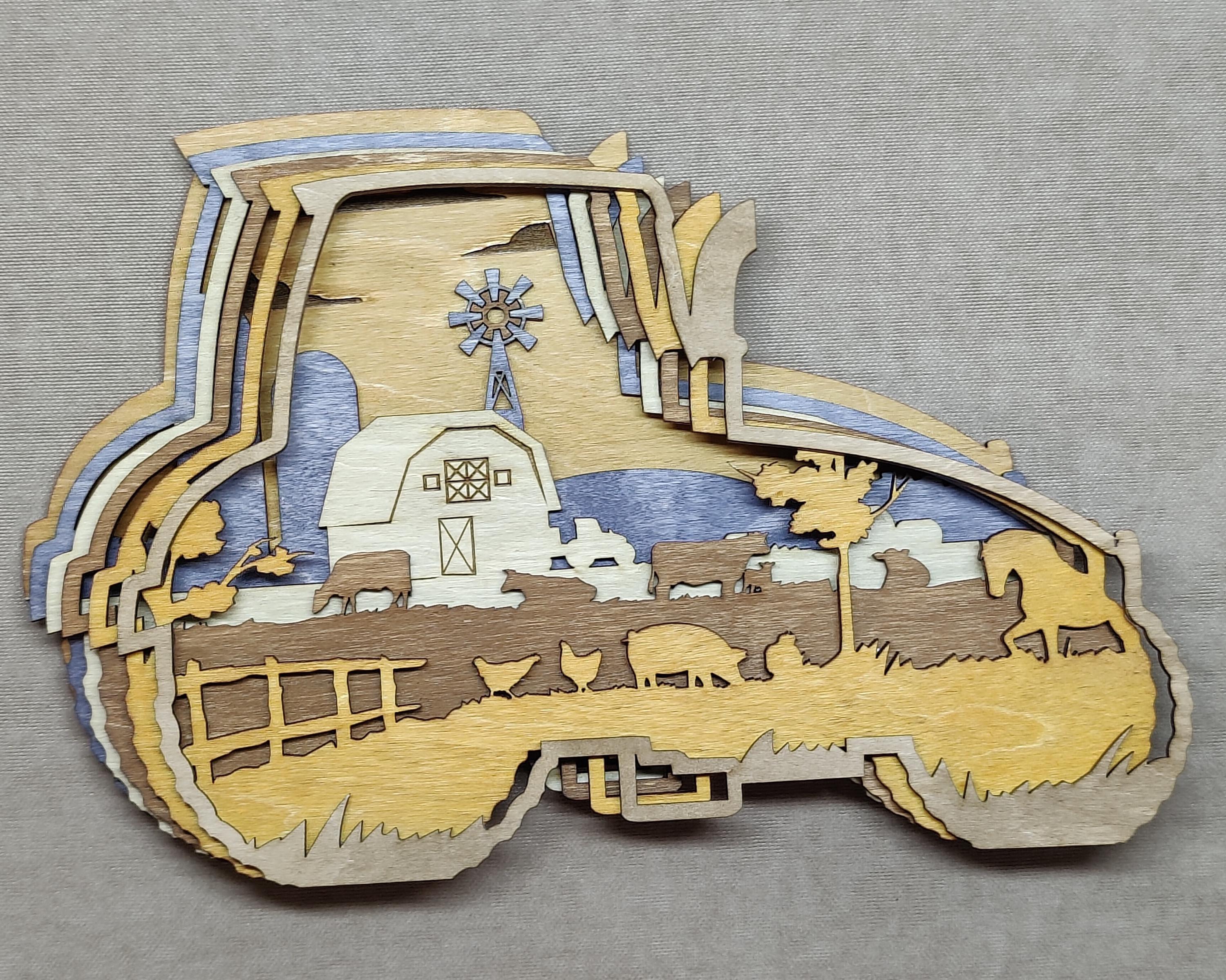 Tractor 3D Mandala SVG, 6 Layer Plywood Cut File (digital Download) - Etsy