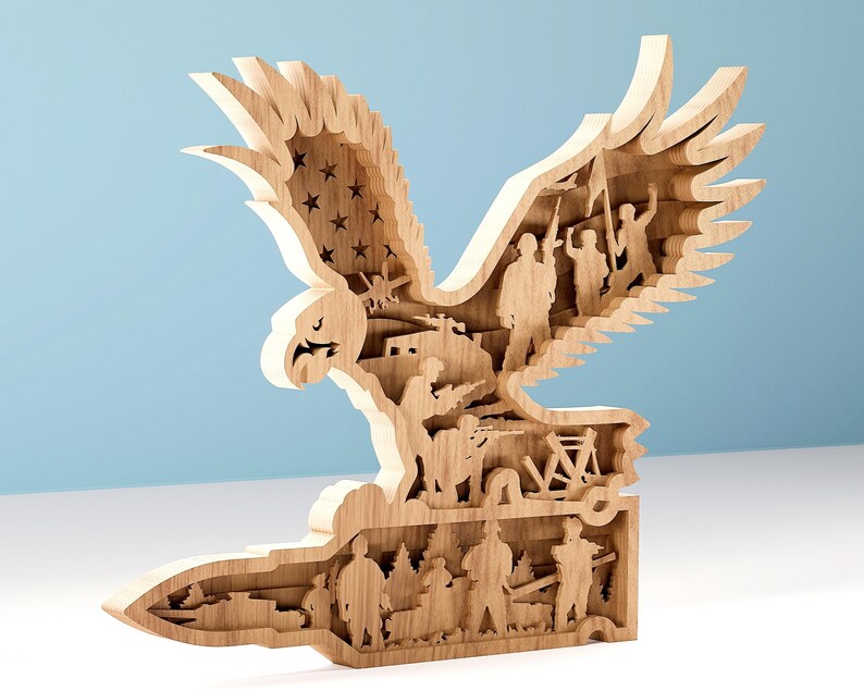 Eagle US Army Laser Cut File, 9 Layers (SVG, PDF, Ai) - Etsy