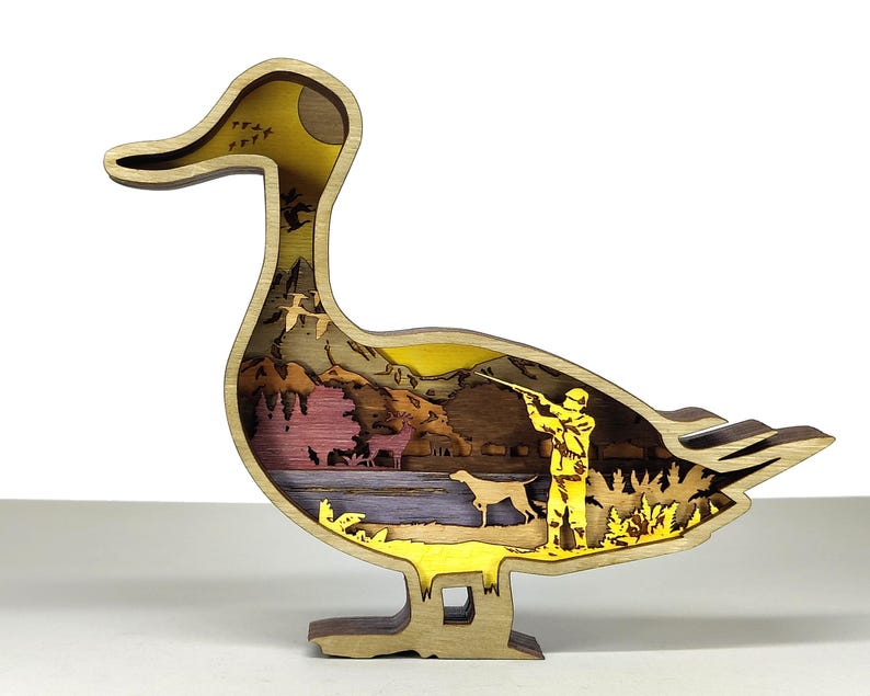 Duck SVG, Laser Cut Files, Layered Duck, Hunting Scene File ...