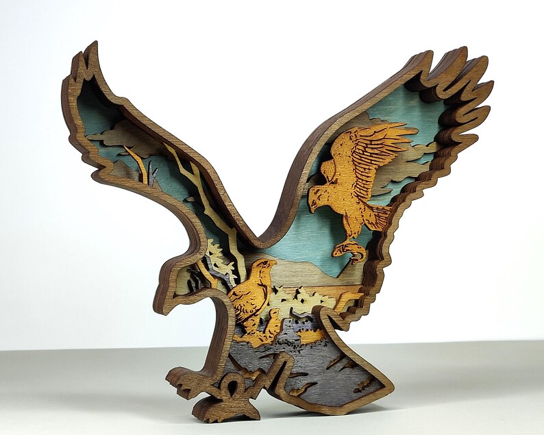 Layered Eagle SVG, Laser Cut File, Wooden Wall Decor (digital Download ...