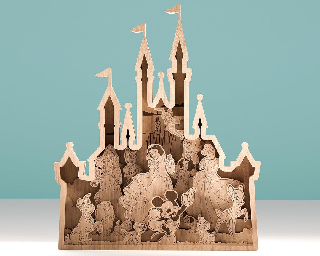 3D Layered Magic Castle SVG, Laser Cut, Mouse, Magic Kingdom, Cartoon ...