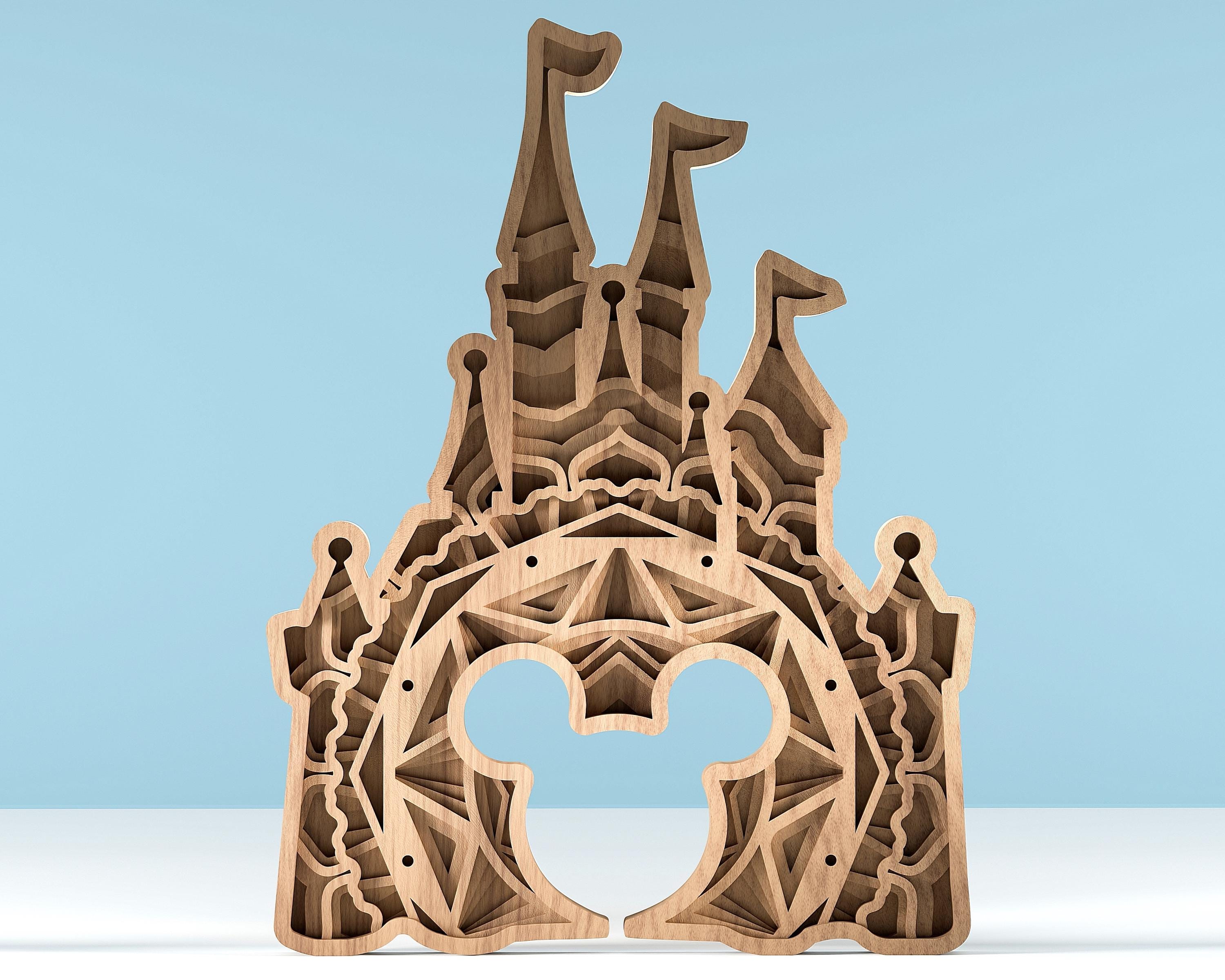 3D Layered Magic Castle SVG, Laser Cut, Mouse Magic Kingdom, Cartoon ...