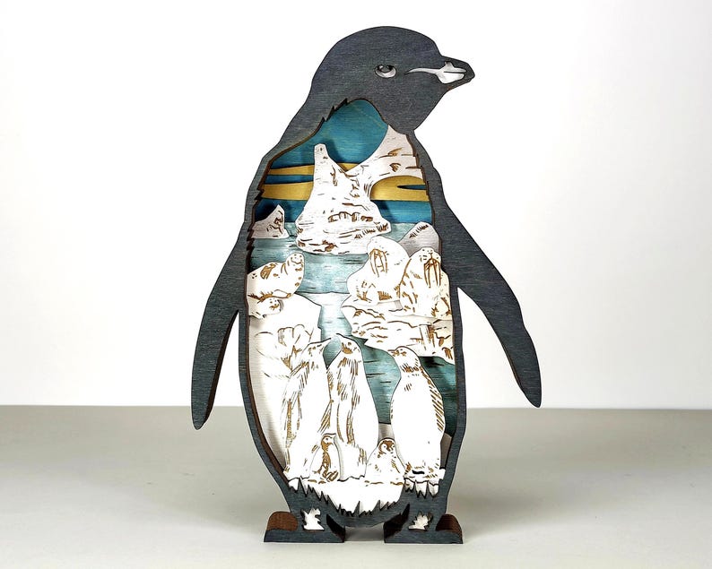 Layered Penguin SVG, 3D Mandala Wall Art (digital Download) - Etsy