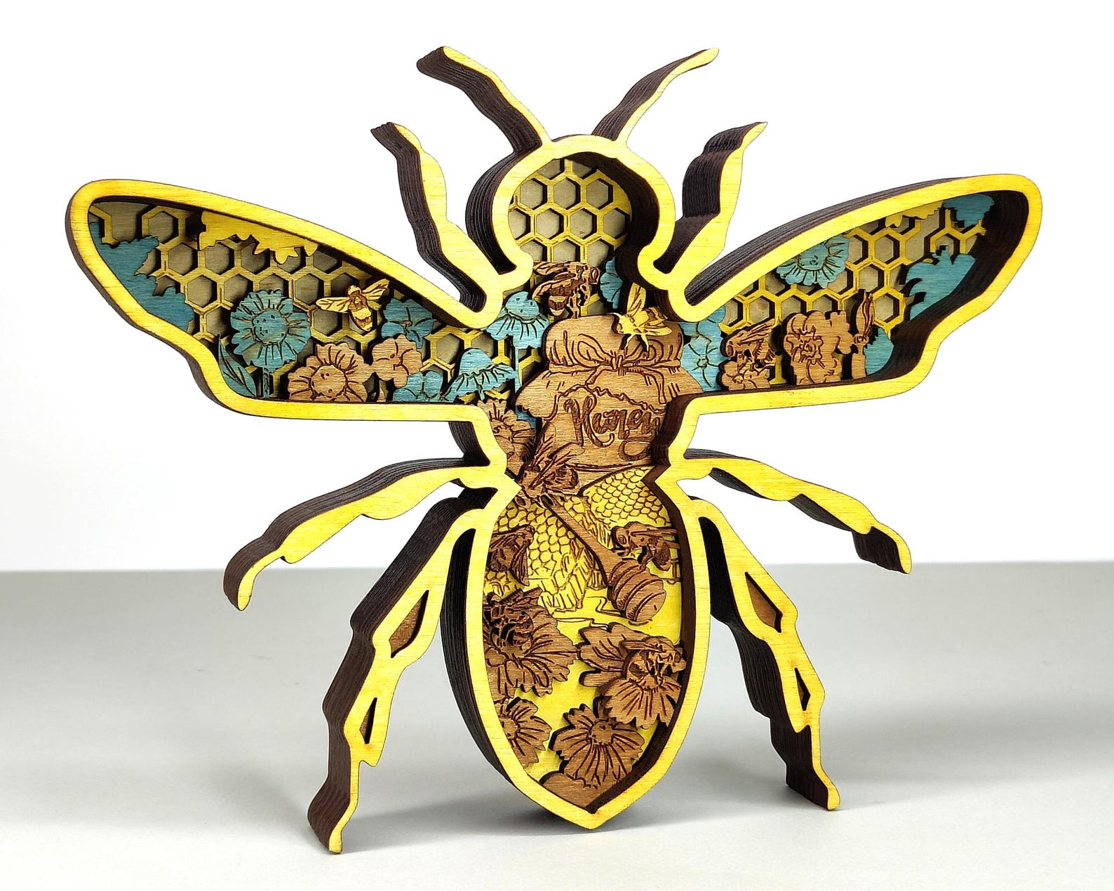 Layered Bee, Laser Cut File, Bee SVG, 3D, Instant Download, Layered Bee ...