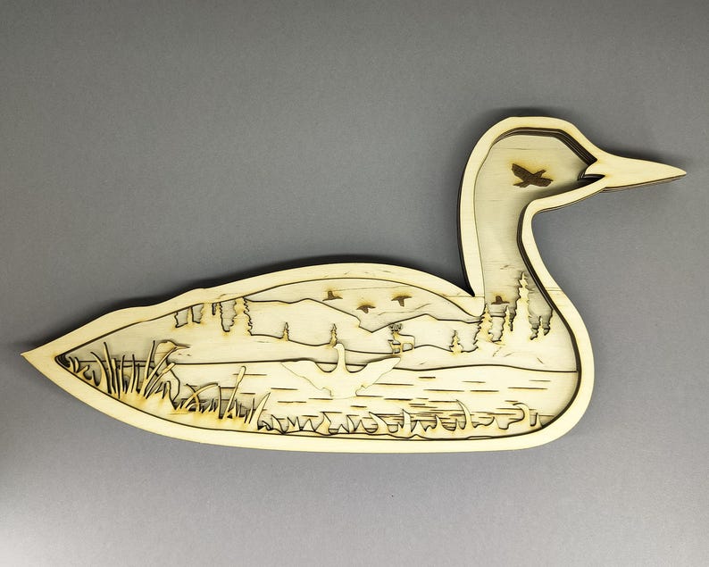Loon SVG, Layered Laser Cut Scene (digital Download) - Etsy