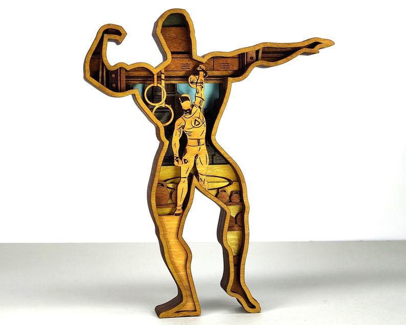 Bodybuilder Layered SVG, Laser Cut File, Glowforge Artwork (PDF) - Etsy